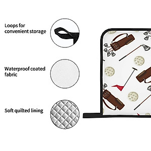 Golf Theme Oven Mitts and Pot Holders Set of 4 for Kitchen Cooking BBQ Baking