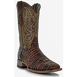Soto Boots Mens American Gator Belly Print Boots H50035 (Tan,12)