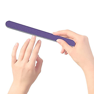Bzbuy Nail File 50 PCS Professional Double Sided 100/180 Grit Nail Files Emery Board Purple Manicure Pedicure Tool and Nail Buffering Files