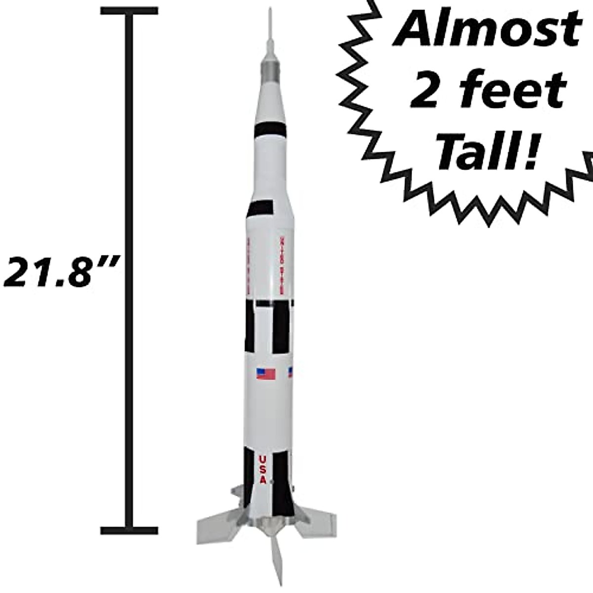 Estes Saturn V Model Rocket Starter Set - Includes Assembled Rocket, Launch Pad, Controller, Four AA Batteries, Recovery Wadding, and Three Engines White