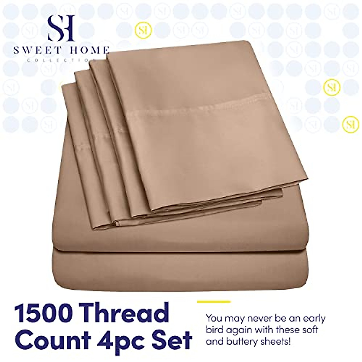 Twin XL Size Bed Sheets - 4 Piece 1500 Supreme Collection Fine Brushed Microfiber Deep Pocket Twin X-Large Sheet Set Bedding - 1 EXTRA PILLOW CASES, GREAT VALUE, Twin XL, Taupe