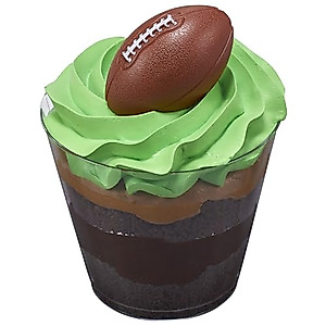 DECOPAC 3D Football Rings, Cupcake Decorations, Food Safe Cake Toppers – 24 Pack, Multicolor