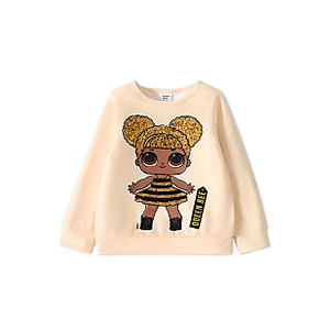 L.O.L. Surprise! Little Big Girls Longsleeve T-Shirt Crewneck Pullover Sweatshirt Apricot 9-10 Years