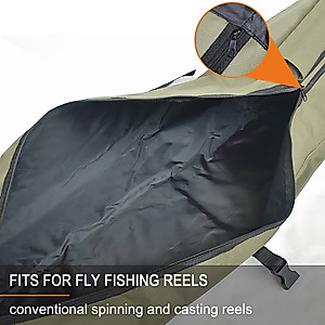 LINOCA Fishing Rod Bag Pole Storage Bag Fishing Rod Case Holds 5 Poles Travel Case Waterproof Lightweight Fishing Tackle Storage Bag Large Capacity Fishing Gear Organizer Gift for Men(Green)