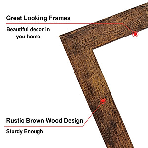 SESEAT 11x14 Frames, Display Pictures 8x10 With mat or 11x14 Prints Without Mat,Wall Mounting,Brown,6PCS