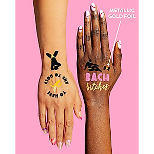 xo, Fetti Bachelorette Tattoos - 40 Glitter Styles | Bachelorette Party Decoration, Bridesmaid Favor, Bride to Be Gift + Bridal Shower Supplies