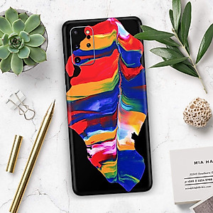 DesignSkinz Liquid Abstract Paint V75 Protective Vinyl Decal Wrap Skin Cover Compatible with The Samsung Galaxy S20 (Screen Trim & Back Glass Skin)