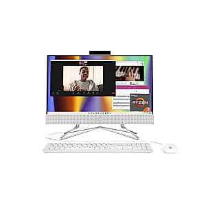 HP All-in-One PC Desk Computer, 21.5" Full HD Micro-Edge Display, AMD Ryzen 3 Processor, AMD Radeon Graphics, 8GB SDRAM, 256GB SSD, Windows11 Home OS, Bluetooth, and Wi-Fi (22-dd0032) (Renewed)
