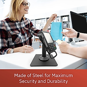 DCCStands Ingenico Move/3500/5000 7" Freestanding Swivel and Tilt Terminal Stand with Square Plate, Black