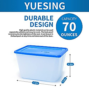 YUESING [30 Pack 70oz Meal Prep Containers Reusable Freezer Food Storage Containers Lunch Salad Plastic Containers with Lids Deli Container Reusable Sets Bento Box Microwaveable & Dishwasher