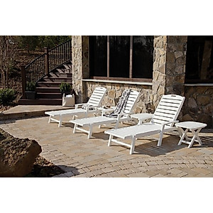 Trex Outdoor Furniture Yacht Club Stackable Chaise Lounger with Arms, Vintage Lantern