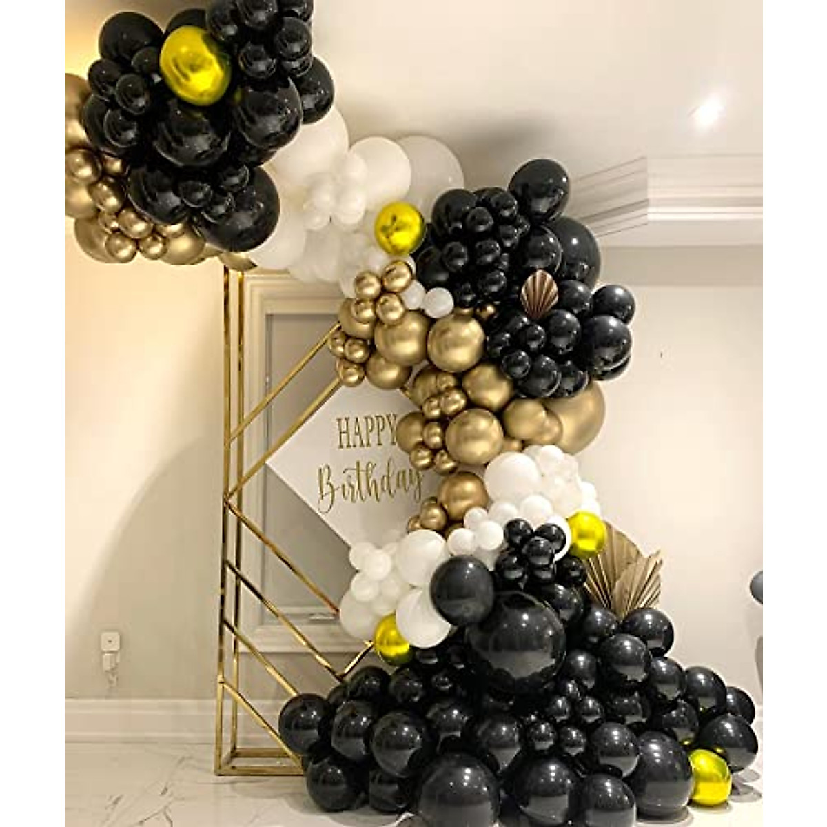 ZFUNBO Black Balloons Different Sizes 95 PCS 18"+12"+10"+5" Matte Black Latex Balloons Black Balloons Garland Kit with Garland Strip for Baby Shower Wedding Halloween Birthday Party Decoration