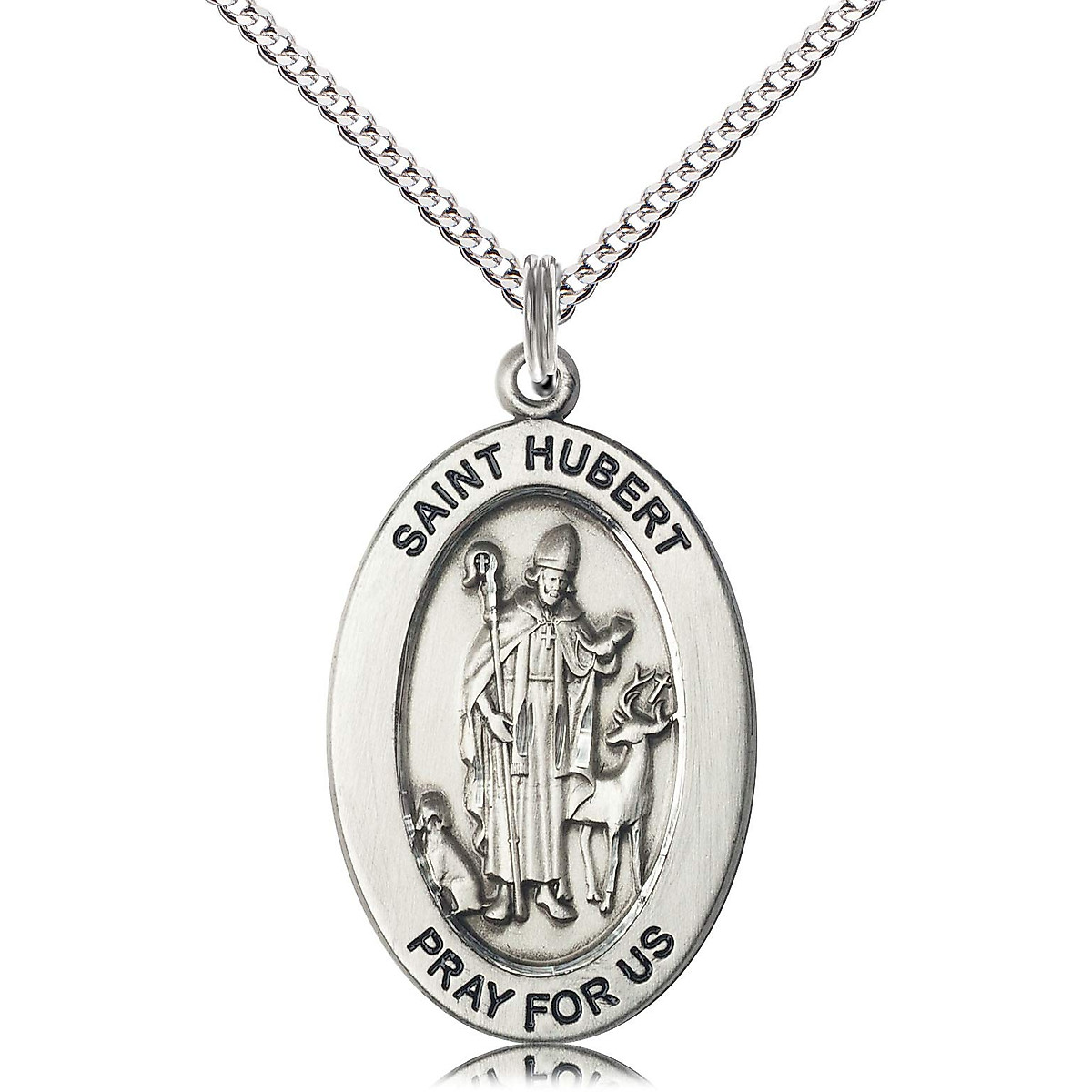 Sterling Silver St. Hubert of Liege Pendant