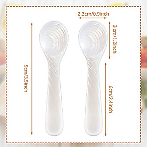 Set of Caviar Spoons Shell Spoon Mother of Pearl Caviar Spoons W Round Handle for Caviar, Egg, Ice Cream, Coffee, Restaurant Serving (2 Pieces,3.54 Inches)