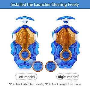 Konikiwa Bey Battling String Launcher, Savior Valkyrie Top Burst Launcher Set, Left and Right Spin Launcher DB Launcher Compatible with All Bey Burst Series - Blue