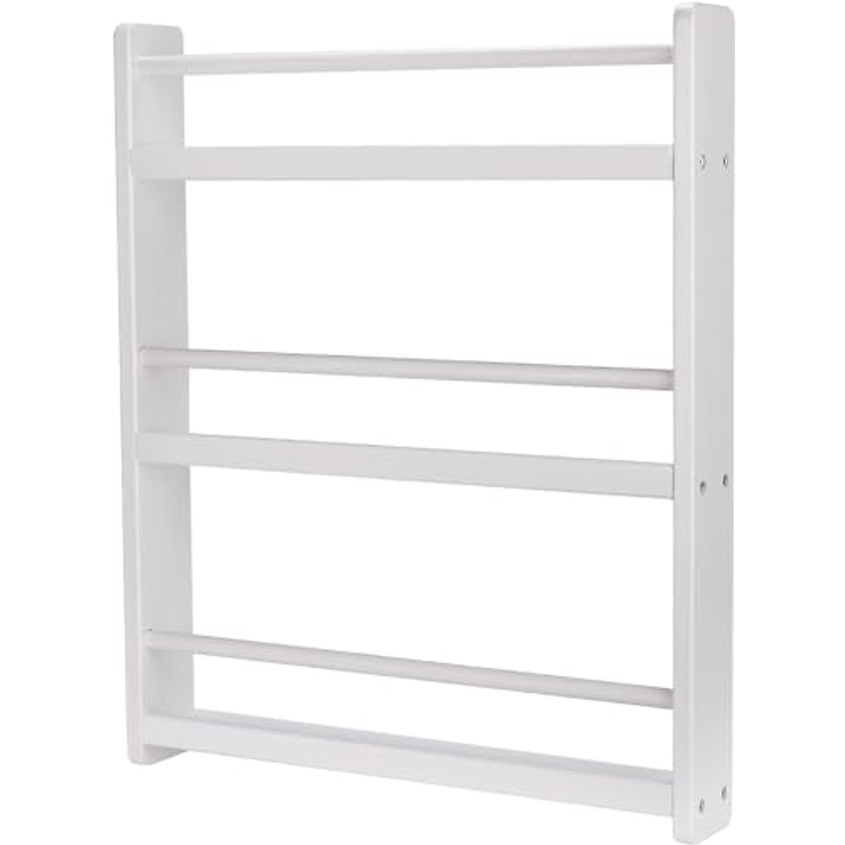 Childlike Behavior 3-Tier Wood Bookshelf Organizer for Kids - White, Wall Mount