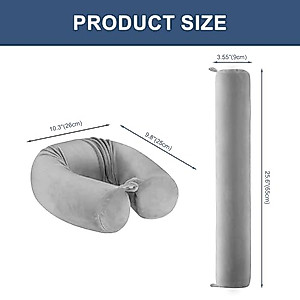 ZOYLEE Twist Memory Foam Travel Pillow Neck,Chin,Shoulder,Lumbar and Leg Support for Adult Airplane Traveling,Bus,Train and Office(Grey)