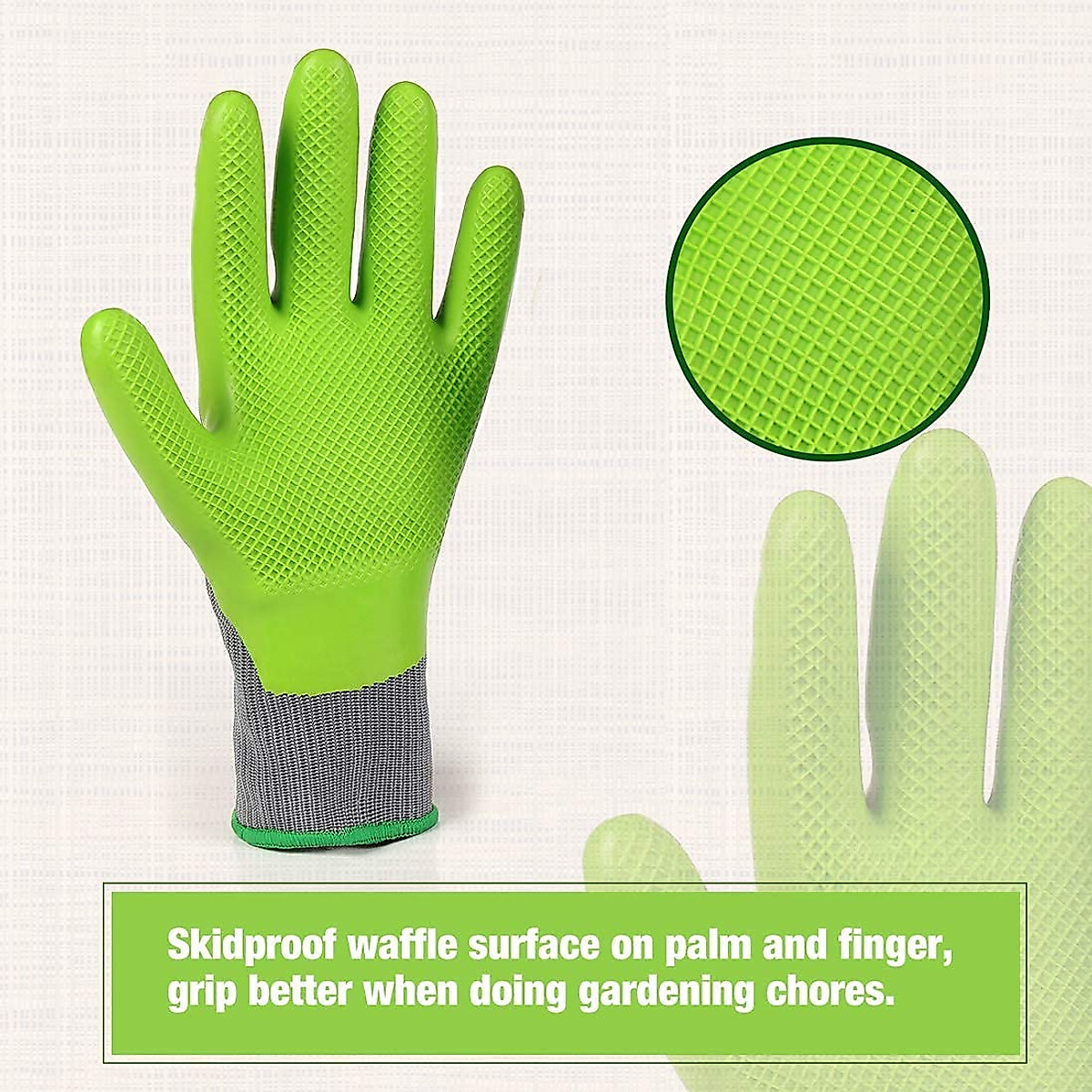 WORKPRO 6 Pairs Garden Gloves and Garden Knee Pads, Flooring Kneepads with Foam Padding, Comfortable Kneeling Cushion for Gardening