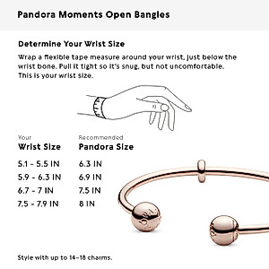 PANDORA Rose Open Bangle, Logo Caps