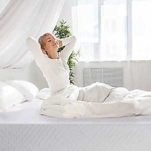 EGO White 10 Inch Short King Memory Foam RV Mattress, Cooling Gel Green Tea Mattress for RVs, Campers & Trailers, Bed in a Box, Made in USA, CertiPUR-US Certified, 72"×75", Medium Firm