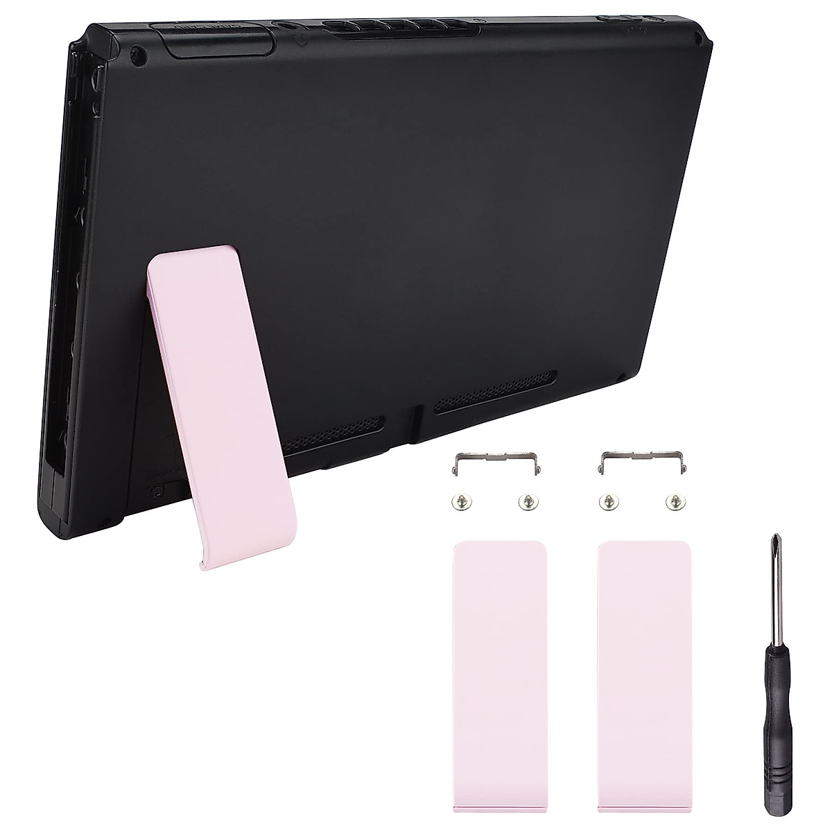 eXtremeRate 2 Set of Cherry Blossoms Pink Replacement Kickstand for Nintendo Switch Console, Back Bracket Holder Kick Stand for Nintendo Switch - Console NOT Included