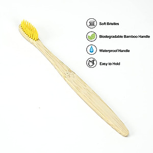 HiweEco Bamboo Toothbrushes Soft Bristles, Charcoal Toothbrushes Adult Biodegradable Natural Tooth Brush 10 Packs