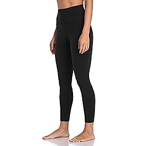 Colorfulkoala Women's High Waisted Tummy Control Workout Leggings 7/8 Length Ultra Soft Yoga Pants 25" (M, Black)
