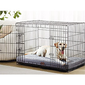 Orthopedic Memory Foam Dog Bed for Large Dogs, Waterproof Dog Crate Bed, Washable Pet Mat with Removable Cover and Nonskid Bottom