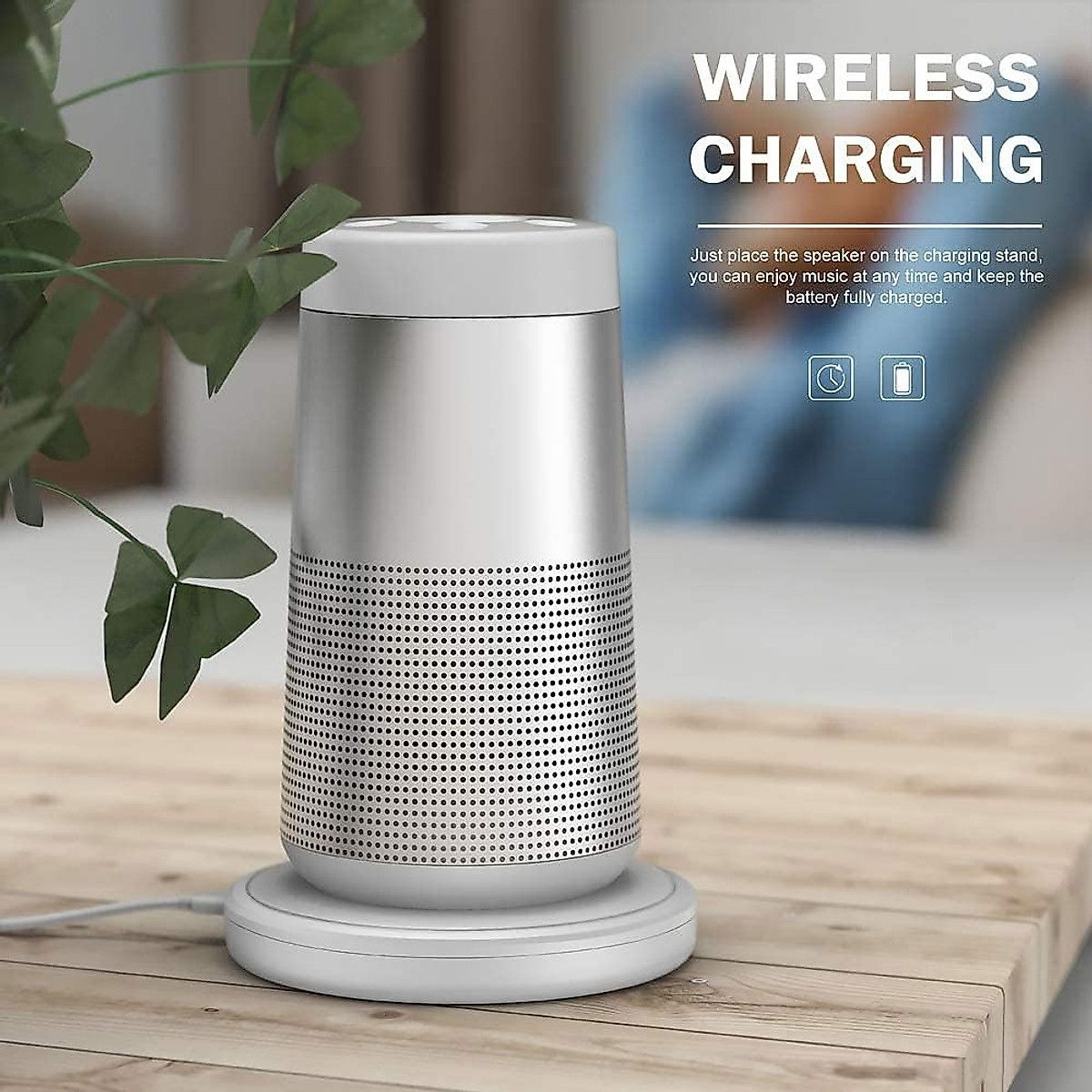 Charging Cradle Bose SoundLink Revolve, Charging Dock for Bose SoundLink Revolve+, Charger Adapter for Bose SoundLink Revolve II, Bose SoundLink Revolve II+ Bluetooth Speaker, Bose Charger Dock(White)