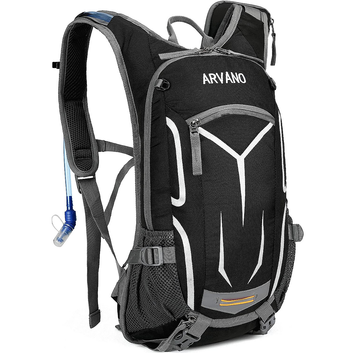 Arvano Cycling Backpack Bike Hydration Pack, Mountain Biking Backpack, Small Bicycle Riding Daypack with 2L Water Bladder, for Hiking, Skiing, MTB (Black)