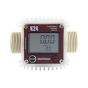 XAXAX Water Flow Meter, 1pc K24 Digital Oil Fuel Meter, Gauge Meter for Chemicals Liquid Water Ultrasonic Hot in Industrial Commercial,Gallon, QTS, PTS, L, m³(Red Horizontal)