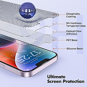 UNBREAKcable Shatterproof Tempered Glass Screen Protector for iPhone 14 Plus[3-Pack] [99.99% HD Clear] [9H Hardness][Bubble Free] for Apple 6.7''- iPhone 2022 Release (UBXi462)