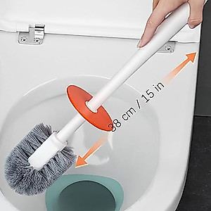 Modern Brush Toilet Brush Plastic Toilet Bowl Brush and Stand Floor Toilet Cleaner Bathroom Accessories and Cleaning Storage