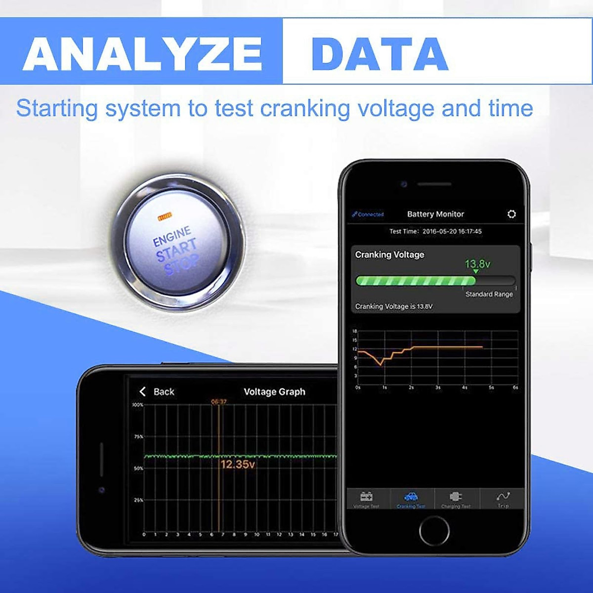 Auto Battery Monitor BM2 Bluetooth 4.0 12V Device Car Battery Tester