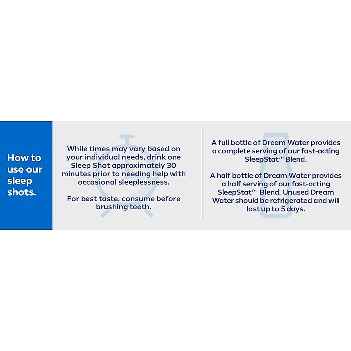 Dream Water Sleep Aid Supplement Drink; Melatonin 5mg, GABA, 5-HTP; Zero Sugar, Natural Flavors, No Added Colors, 2.5 oz Liquid Sleep Shots, Snoozeberry, 4-Count