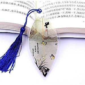Fascola Chinese Style Leaf Bookmarks 4 Pcs, Mini Creative Book Mark,Plum Flower(mei),Orchid (LAN),Bamboo(zhu),Chrysanthemum (ju) Bookmark Creative Gift