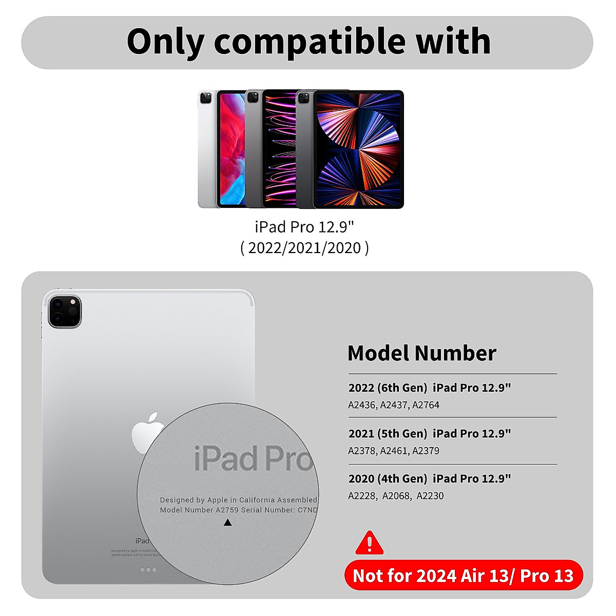 SwitchEasy CoverBuddy 12.9" Case for iPad Pro 2021-2022 with Pencil Holder (5-6 Gen) - Compatible with Magic Keyboard, Smart Keyboard Folio (Keyboard, Stand & Trackpad are Not Included) - White