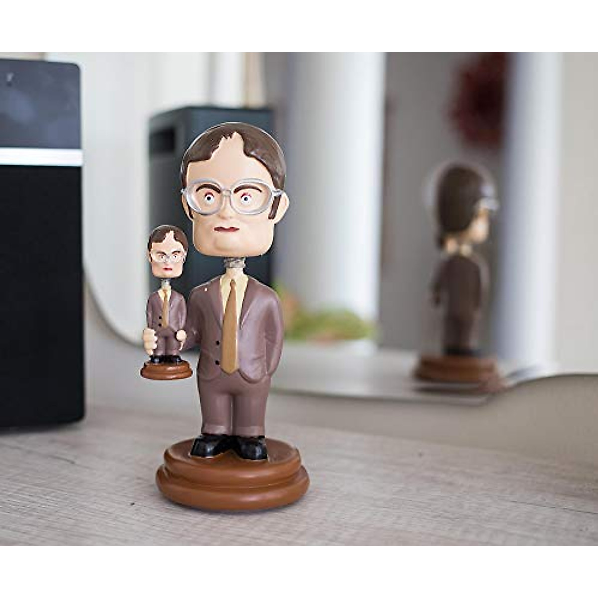 Surreal Entertainment The Office Double Dwight Resin Bobblehead | Collectible Action Figure Statue, Desk Toy Accessories | Novelty Gifts for Home Office Decor | 5 Inches Tall