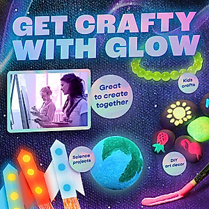 neon nights Glow-in-The-Dark Paint - Multi-Surface Acrylic Paints for Outdoor and Indoor Use on Canvas & Walls - Gifts for Artists - Phosphorescent - Stocking Stuffers for Boys and Girls