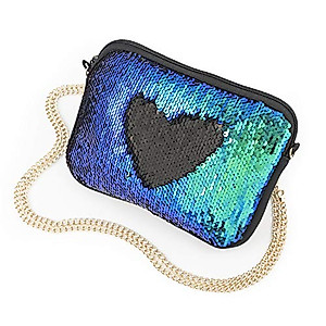 Crossbody Bags for Women Neoprene Clutch Purses Mermaid Sequin Bag Detachable Chain Crossbody Wallets - FUNLAVIE