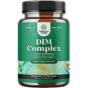 Extra Strength Diindolylmethane DIM Supplement - 300mg DIM Complex Men and Womens Hormone Balance Supplement with DIM SGS and Calcium D-Glucarate - Herbal DIM Supplement for Men and Women 30 Servings