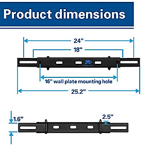 MD Mounting Dream MD5231 TV Wall Mount Extended Bracket For 16” Wall plate, Fitting 18” - 24” Wood Stud, Max Loading Capacity of 154 LB