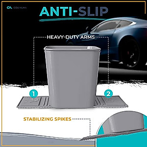 Garbage Can Trash Bin Waste Container Wastebasket for Auto Car Vehicle Boat Truck Quality Plastic Large 1 Gallon 4 Liter, Leakproof Quality for Life Gray