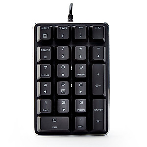 Qisan Mechanical Numeric Keypad GATERON Blue Switch Wired Ice Blue Backlight Gaming Keypad/Keyboard 21 Keys Portable Mechanical Numpad Extended Layout | Laptop Accessories | keypad for Computer