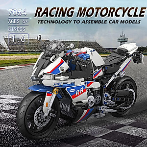 WINNER SPACE 1/6 Racing Motorcycle Toy Building Blocks Kit,Stem Bricks Sets,Toys for Boys & Adults,Build A Model Motorcycle,Suspension (819 Pieces)