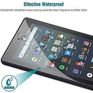 TANTEK [2-Pack Screen Protector for All-New Fire 7 / Fire 7 Kids Edition (9th/7th Gen, 2019/2017 Release),Tempered Glass Film,Ultra Clear,Anti Scratch,Bubble Free