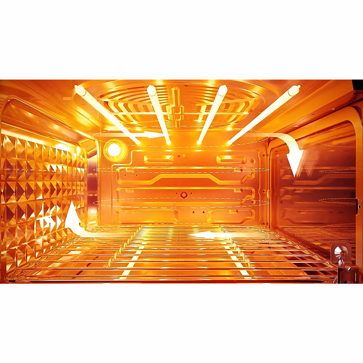 EUROTO Stainless Steel Large Capacity 26.8 QT Air Fryer Oven, 24 in 1 Multi-function, 360 Air Circulation Toaster Oven, LCD digital Display, 4 Layer Shelves, Included Oven Gloves & Apron Up to 450°F