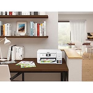 Epson EcoTank ET 2760 Wireless Color Inkjet Cartridge-Free All-in-One Supertank Printer, Mobile Print, Copy Scan, Auto 2-Sided Printing, Voice Activated, with Bonus Black Ink