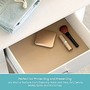 Con-Tact Brand Grip Premium Solid Thick Non-Adhesive Shelf and Drawer Liner, 18" x 4', Taupe, 6 Rolls