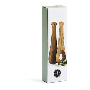 Sagaform Nature Collection Oak Salad Servers, 9.5-Inch, Wood